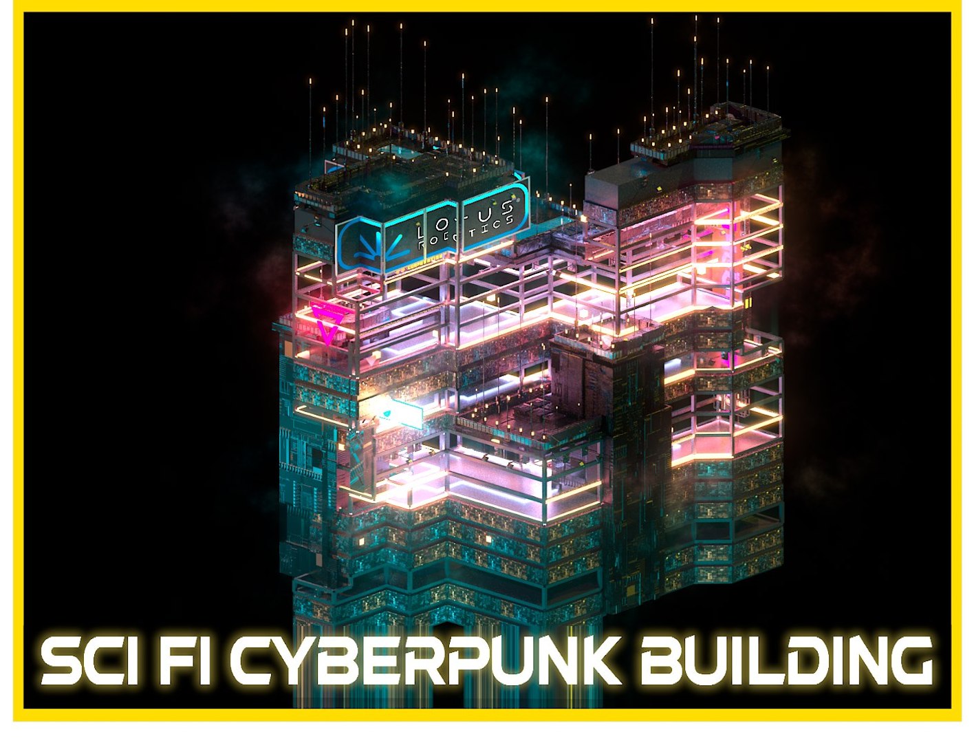 Sci-Fi Futuristic Cyberpunk Sci Fi City Building Skyscraper 64 Model ...