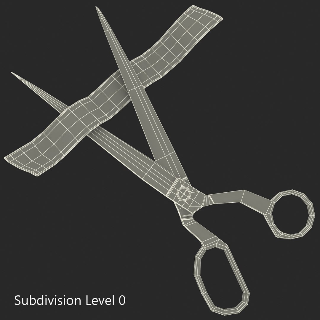 3ds scissors cutting red tape