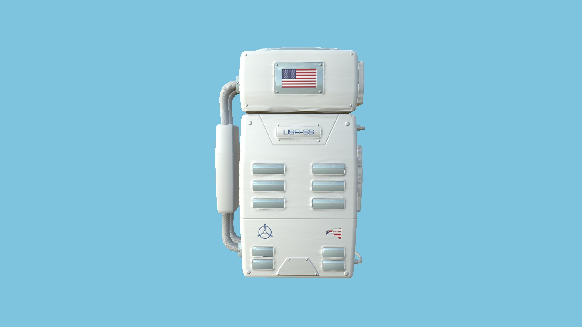 3D Astronaut Backpack 01 - USA - Character Design Fashion model ...