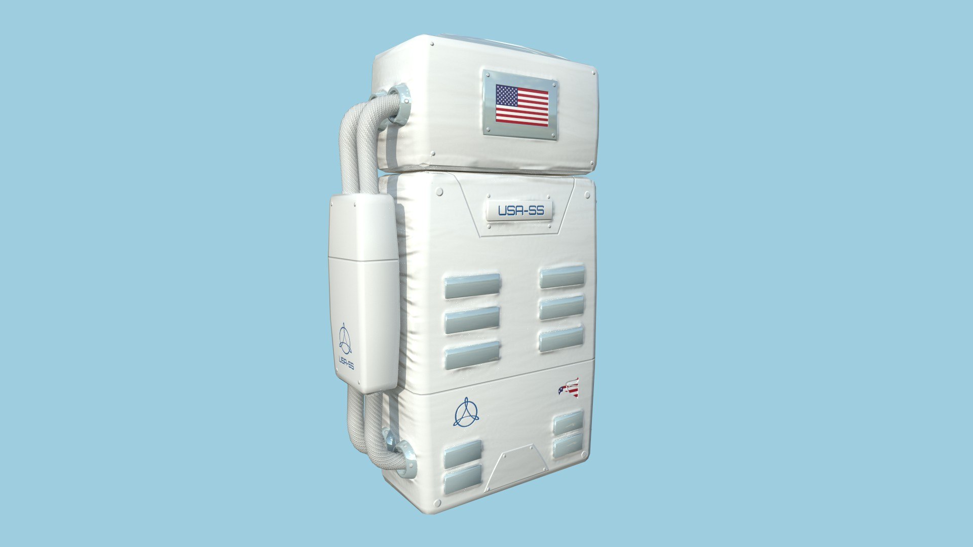 3D Astronaut Backpack 01 - USA - Character Design Fashion Model ...