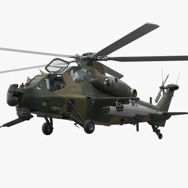 Changhe Z-10 Hubschrauber mit Raketen Fire Snake 70A Rigged für Maya 3D ...