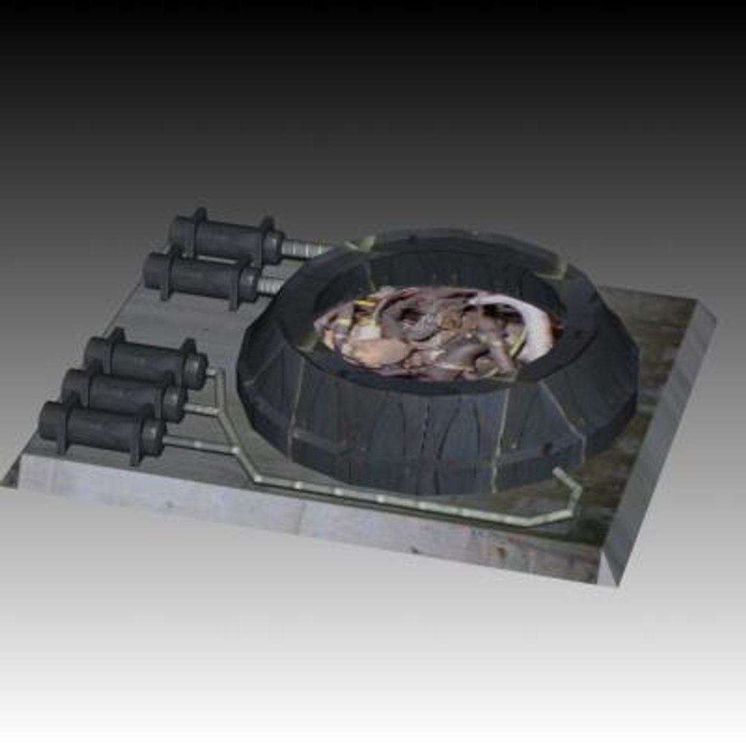 3d model of block spaceship