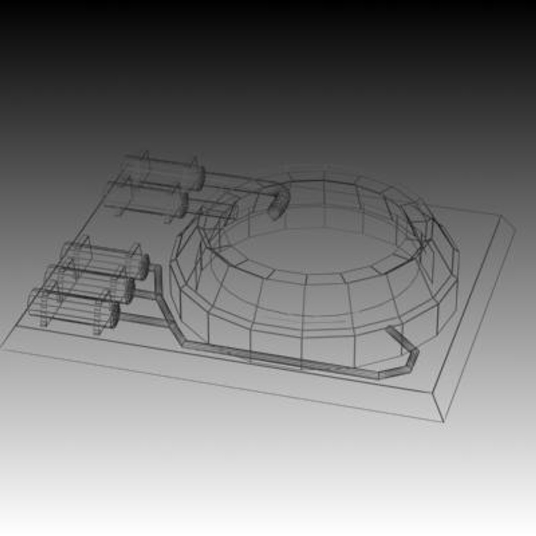 3d model of block spaceship