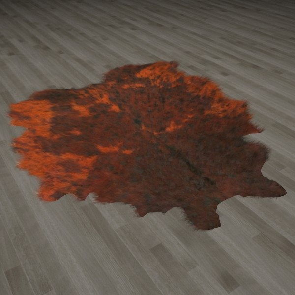 3d model of fur rug animal skin