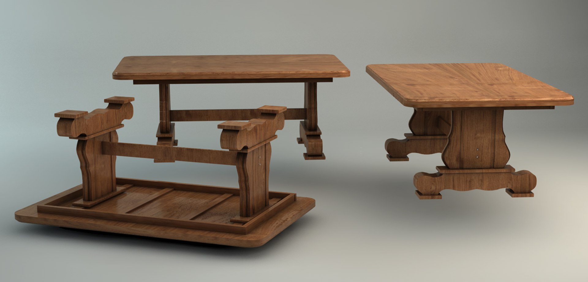 Oak Table 3d Model