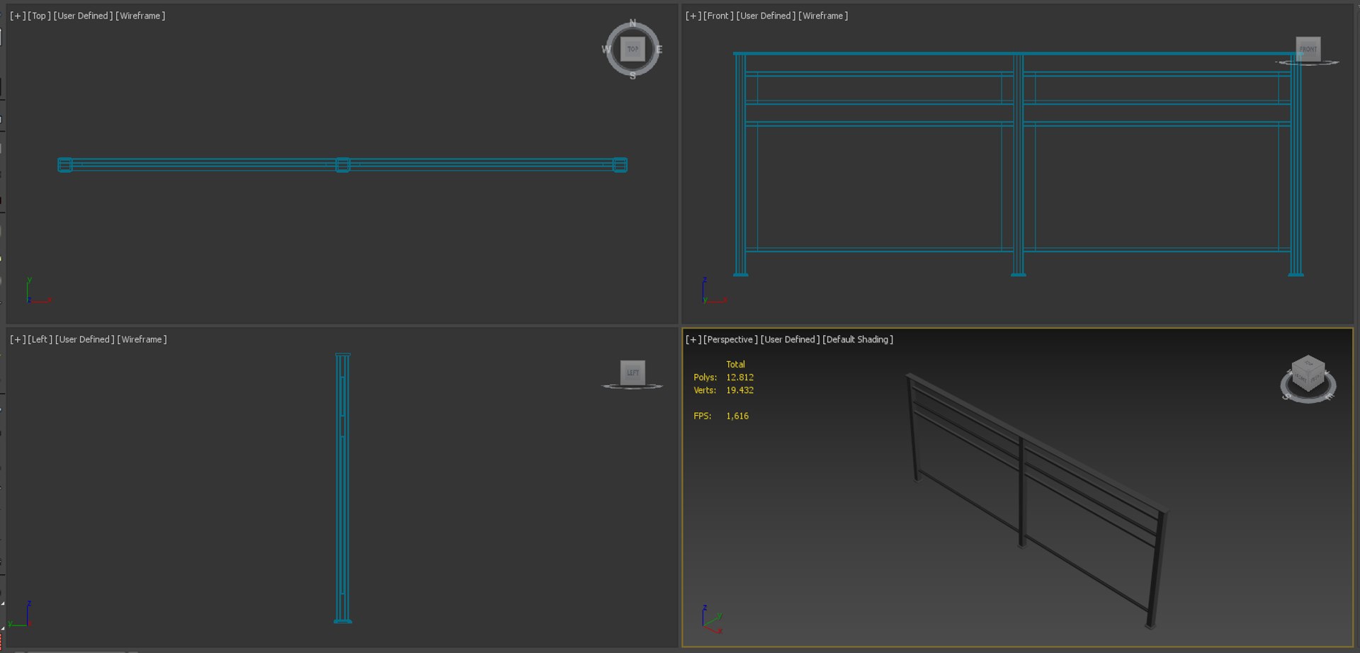 Railing Model - TurboSquid 1961872