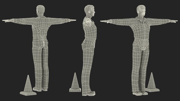 3D model road worker t-pose works - TurboSquid 1603731