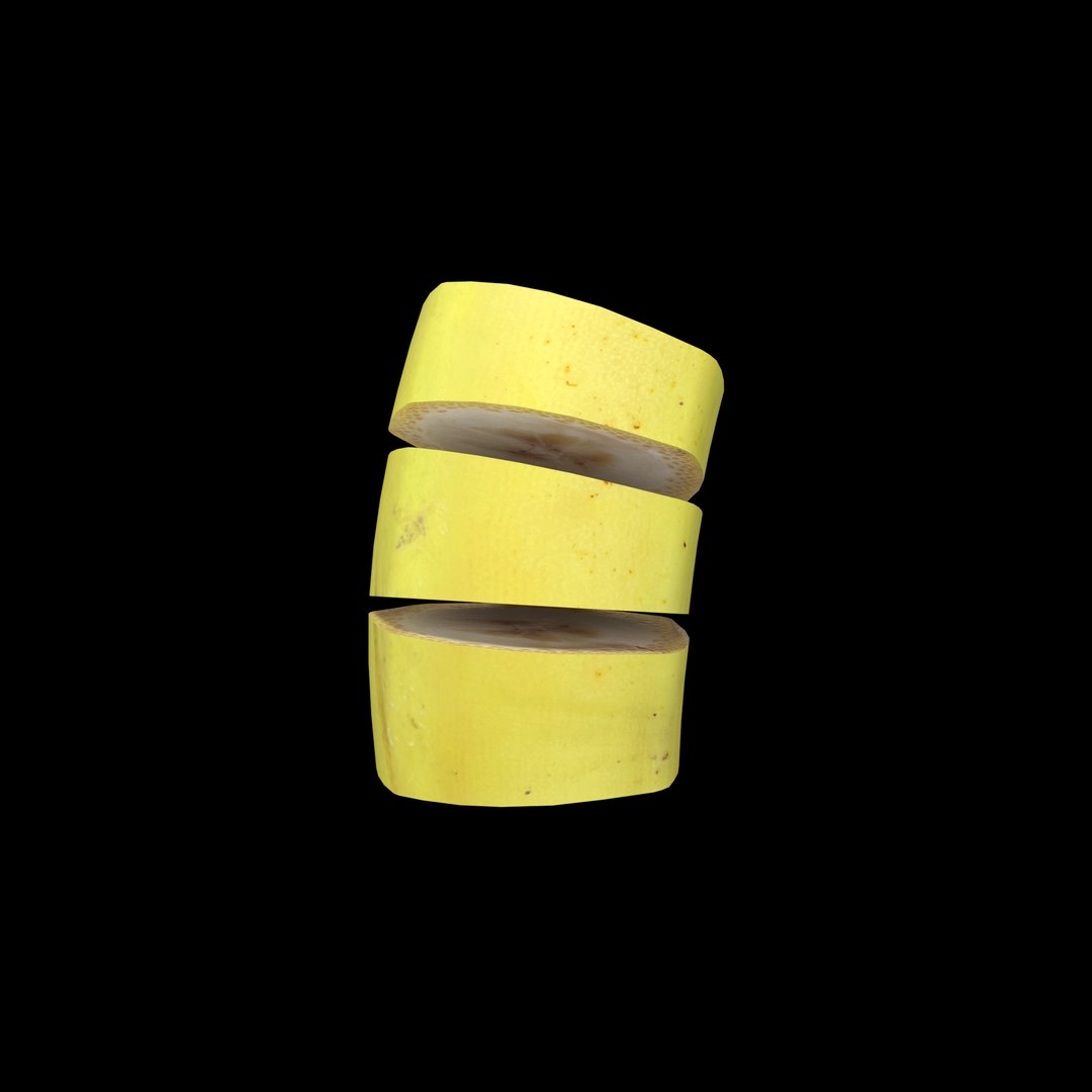 Banana Whole Half And Slices Model - TurboSquid 2339016