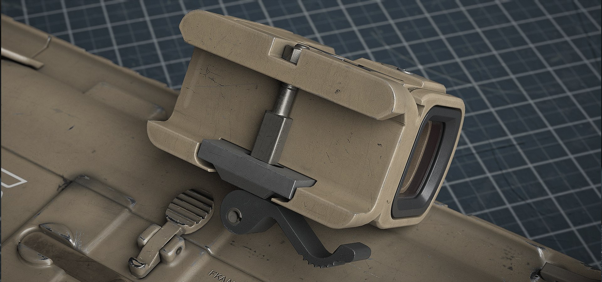 3D Aimpoint ACRO Sand - Replica GameReady Low-poly 3D model ...