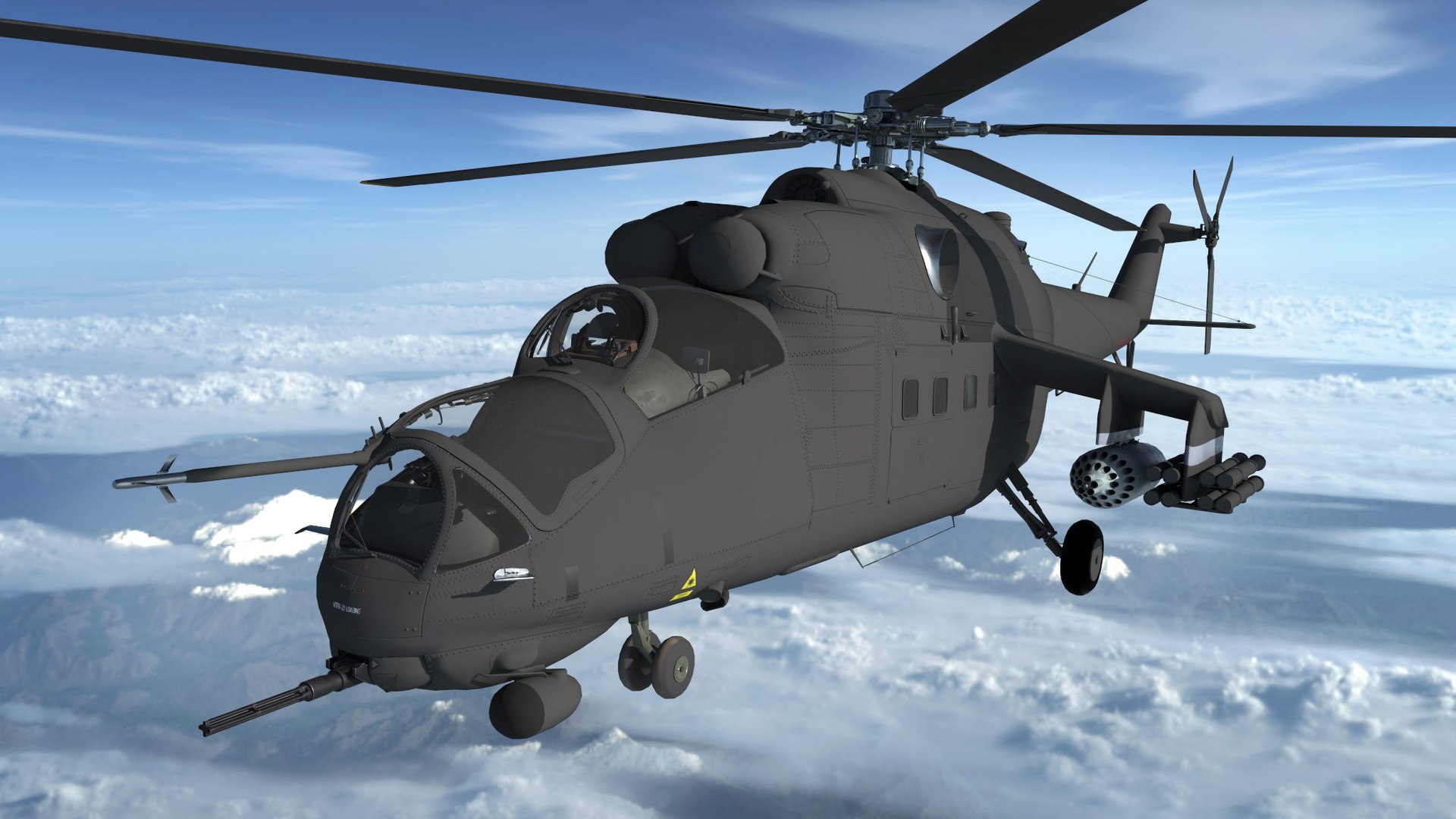 Russian Combat Helicopter Mi-35 3D Model - TurboSquid 1275506