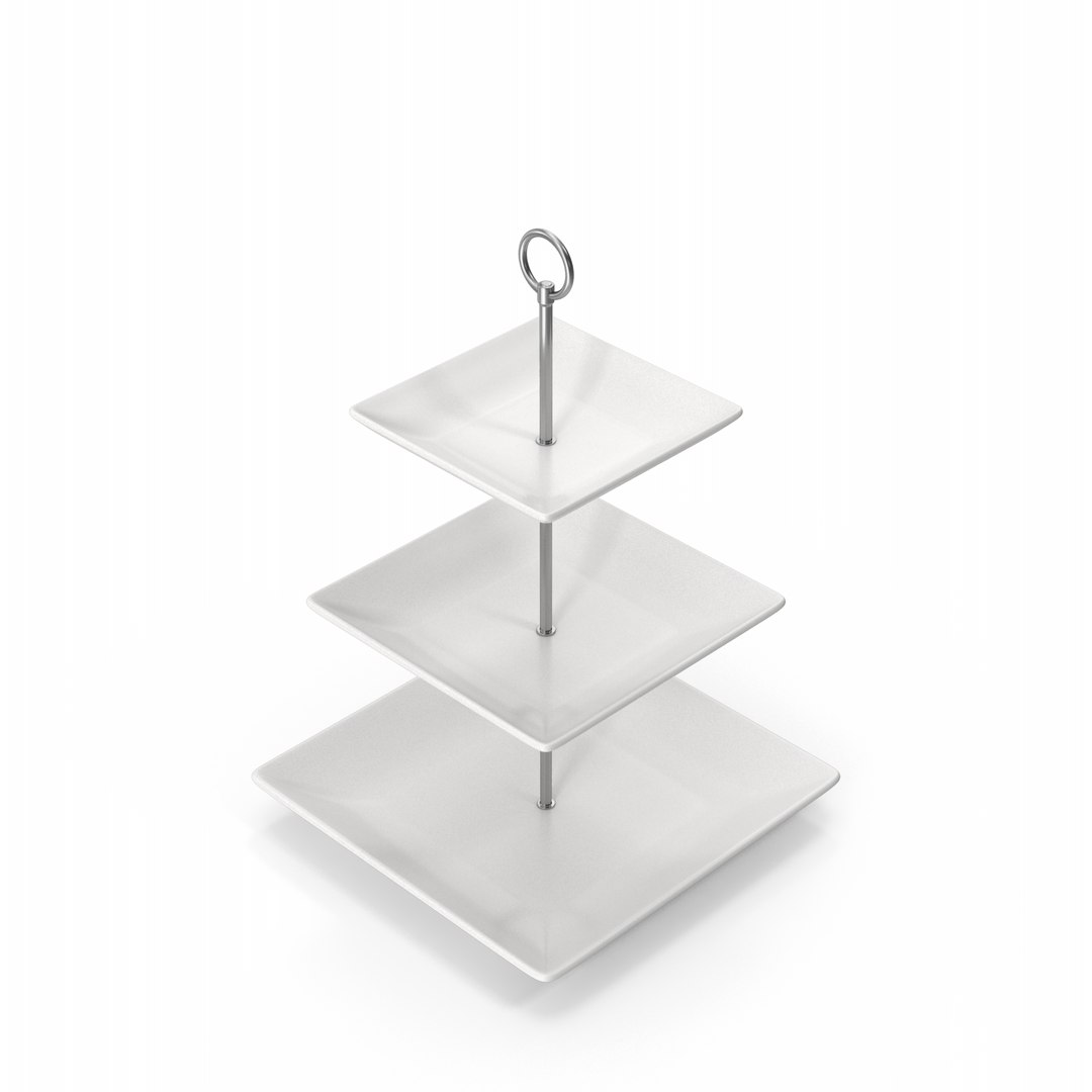 White Square Plate Stand 3D Model - TurboSquid 2169010