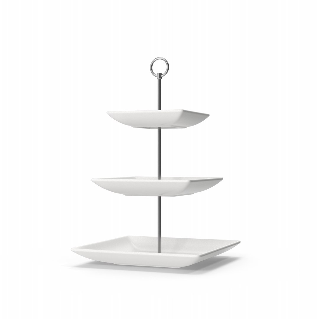 White Square Plate Stand 3D Model - TurboSquid 2169010