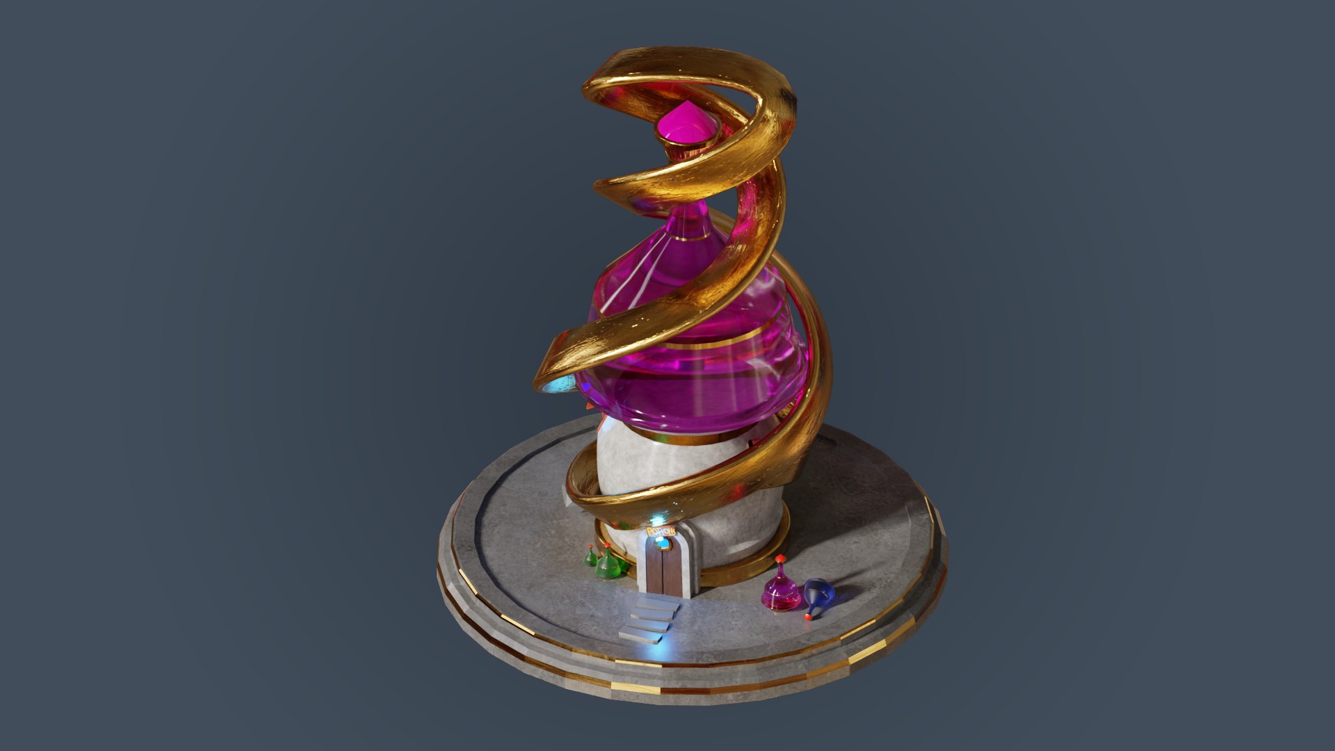 Fantasy Potion House Low-poly 3D Model 3D - TurboSquid 1895636