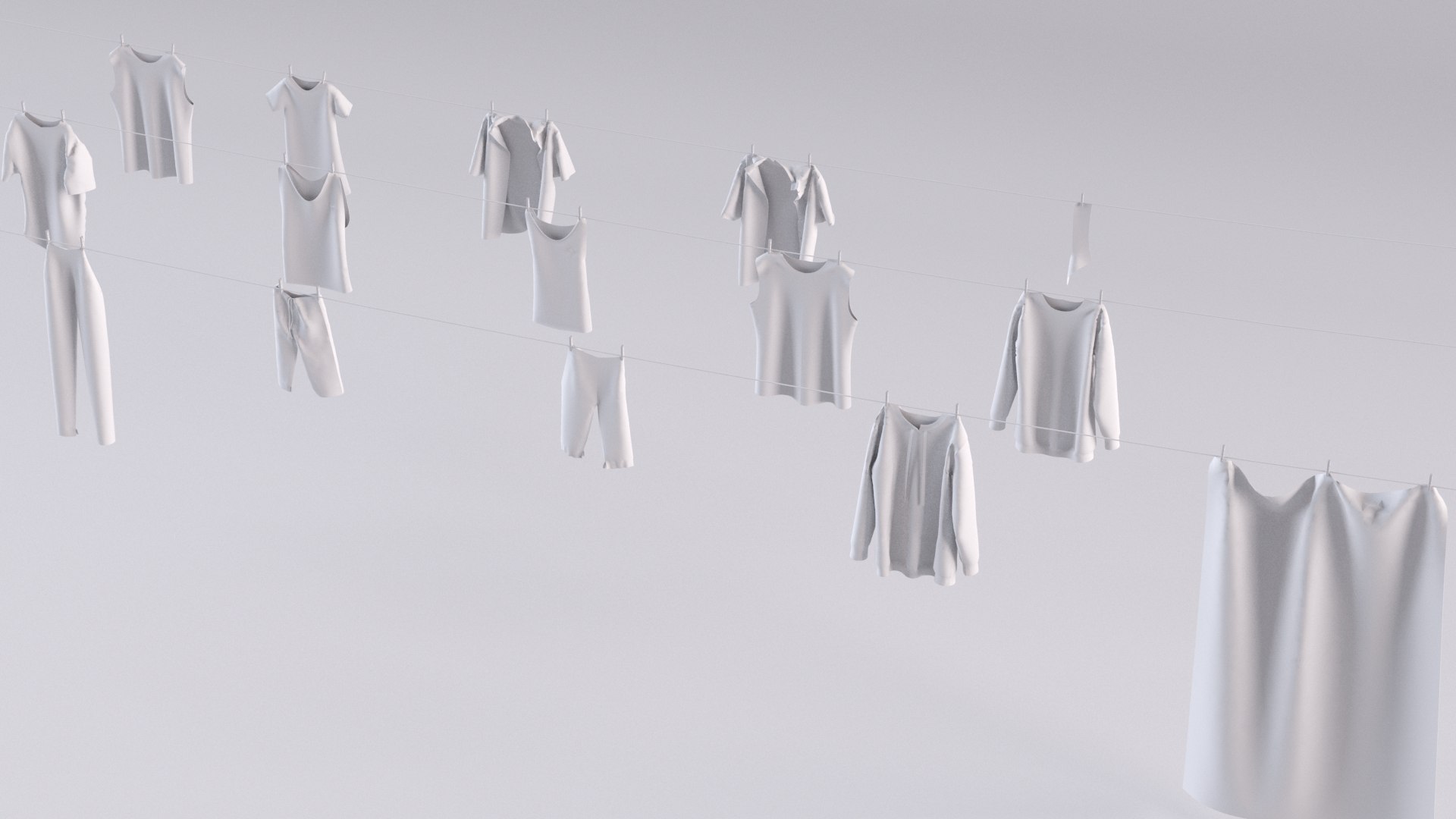 Line Clothing Hanging 3D - TurboSquid 1650596