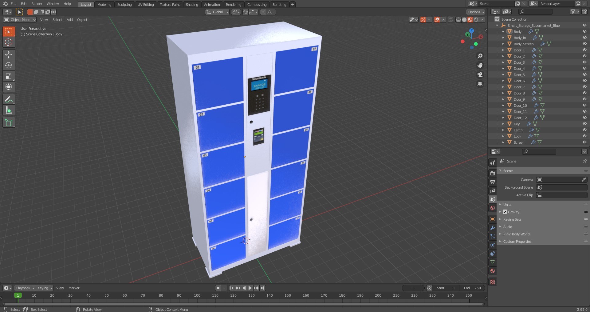 3D Smart Storage Supermarket Blue Model - TurboSquid 2141425