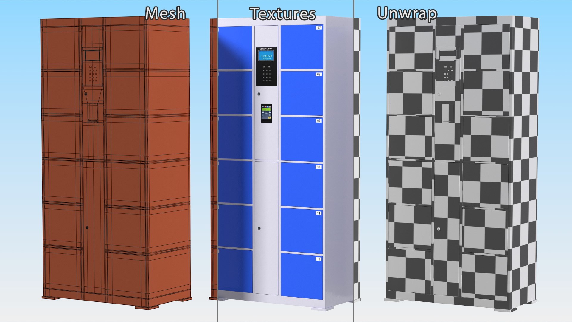 3D Smart Storage Supermarket Blue Model - TurboSquid 2141425