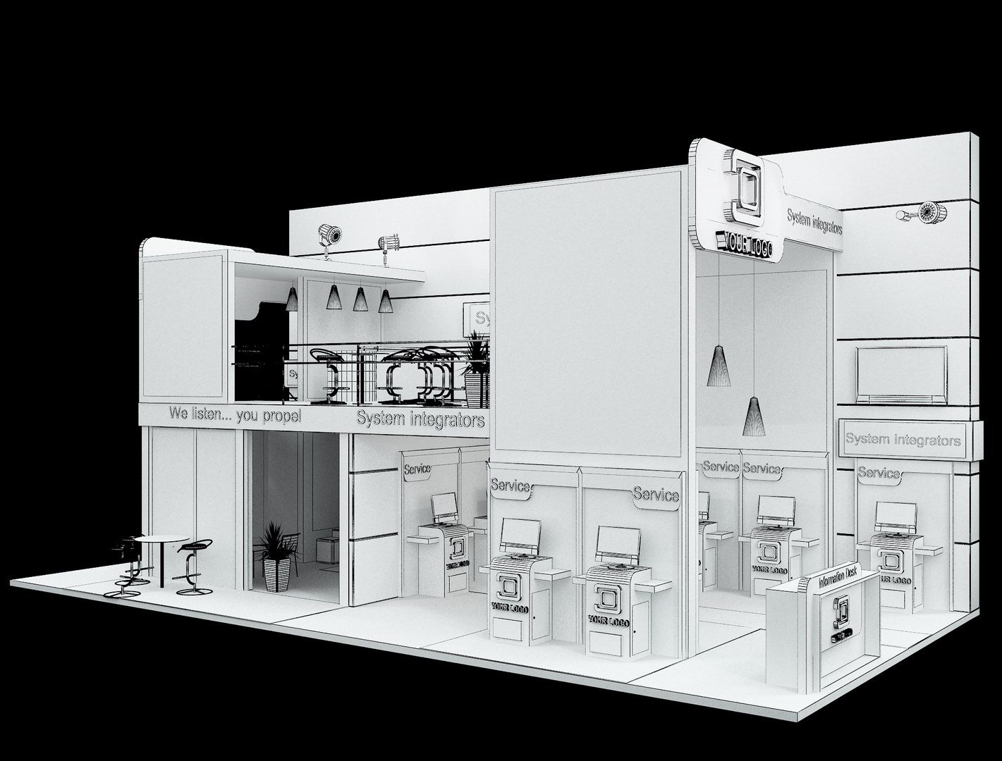 3D Booth Exhibition Stand C2 - TurboSquid 1771164