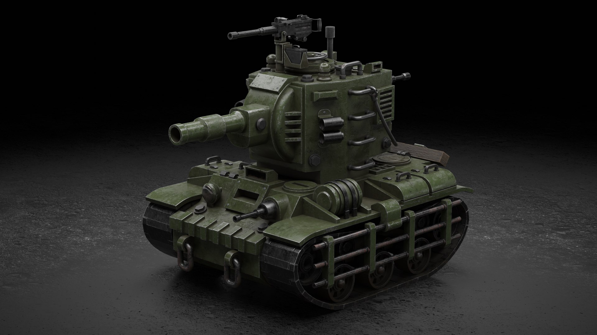 3D A stylized model of the Soviet KV-2 tank model - TurboSquid 2042852