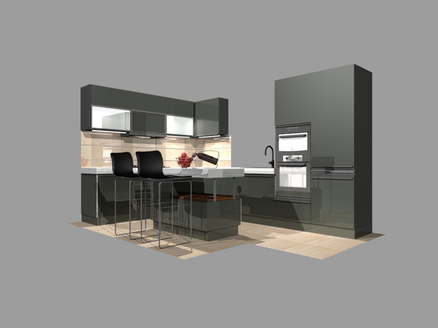 modern kitchen 3d max
