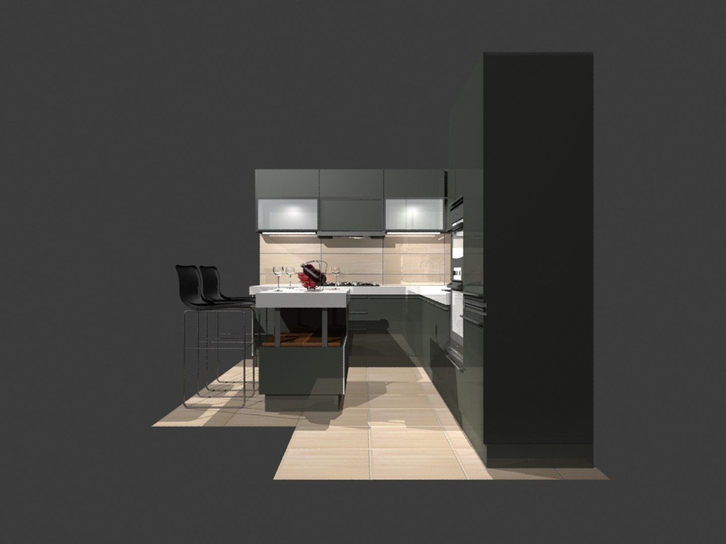modern kitchen 3d max