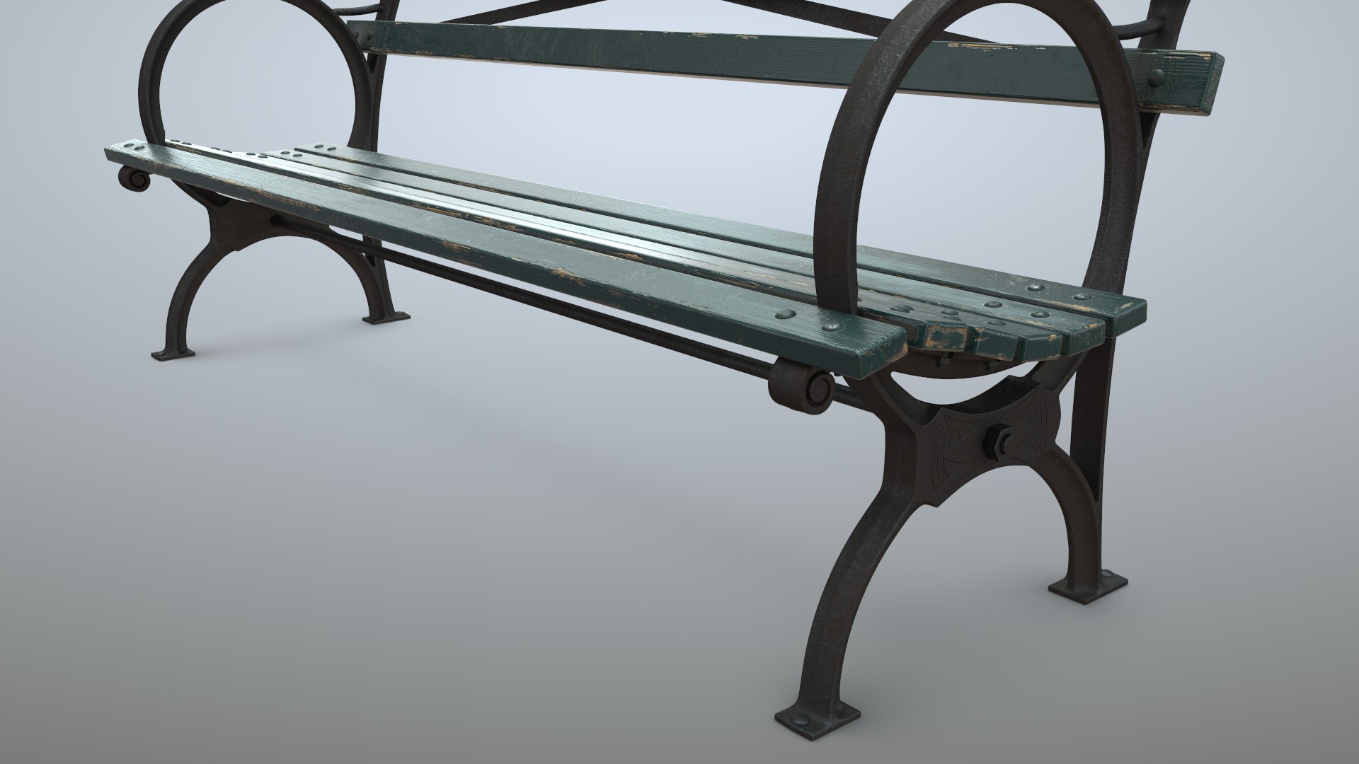 3D model realistic bench green - TurboSquid 1550942