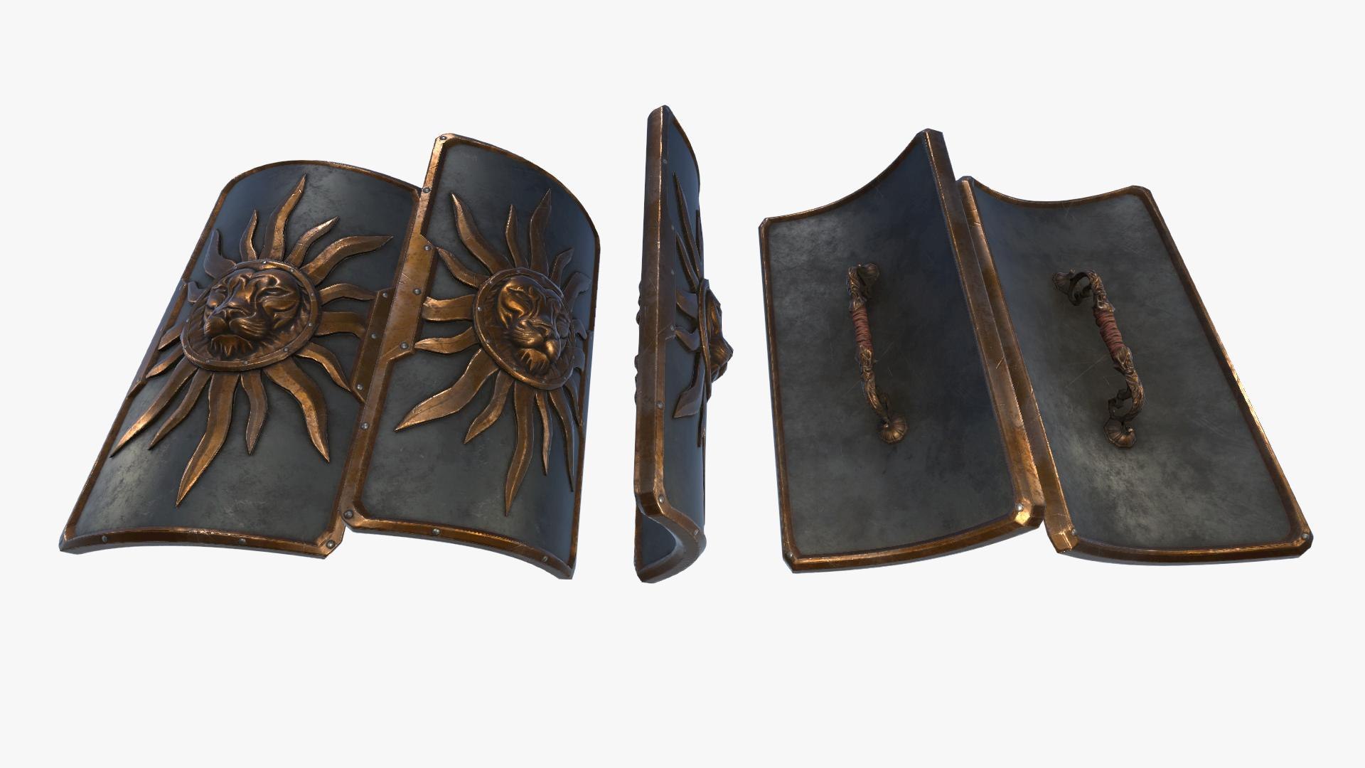 3D Fantasy Shield RPG Tower Targe Scutum Pelta Pavise Parma Roman ...