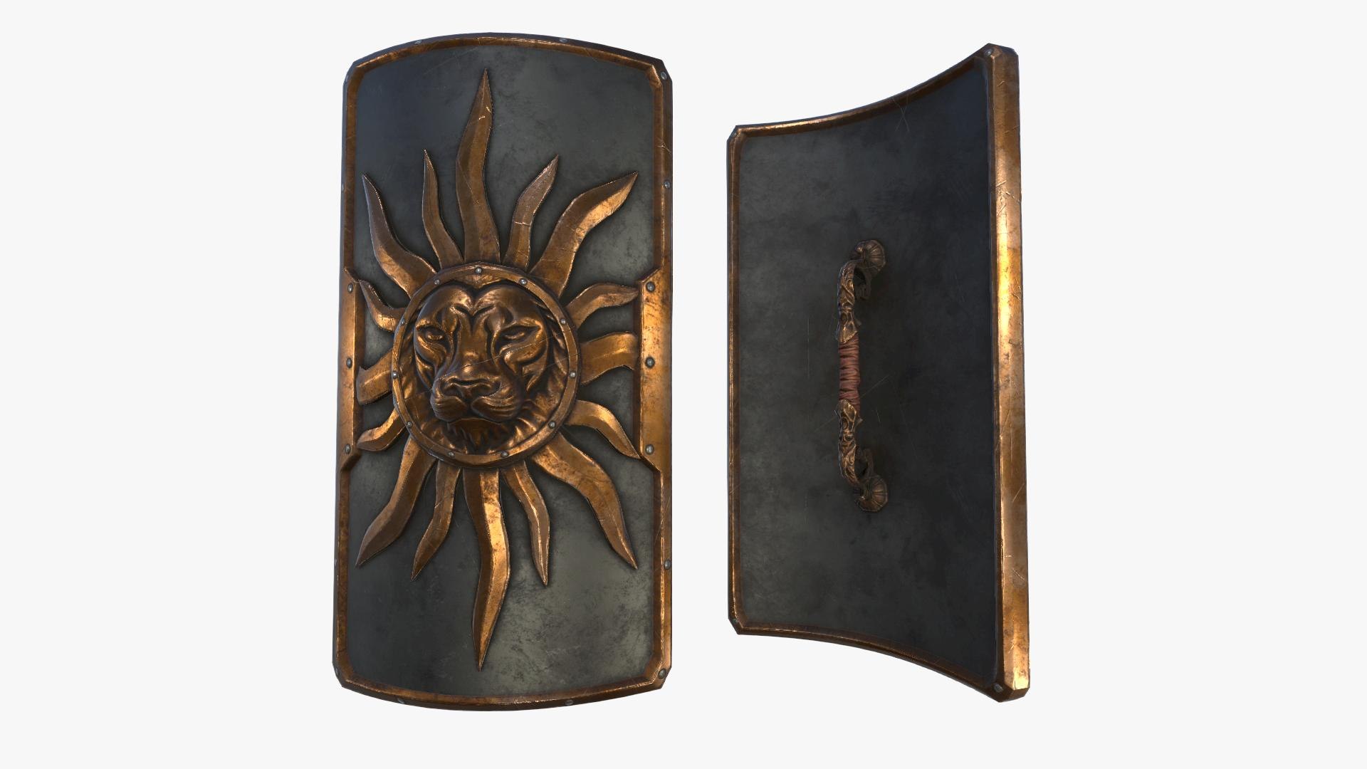 3D Fantasy Shield RPG Tower Targe Scutum Pelta Pavise Parma Roman ...