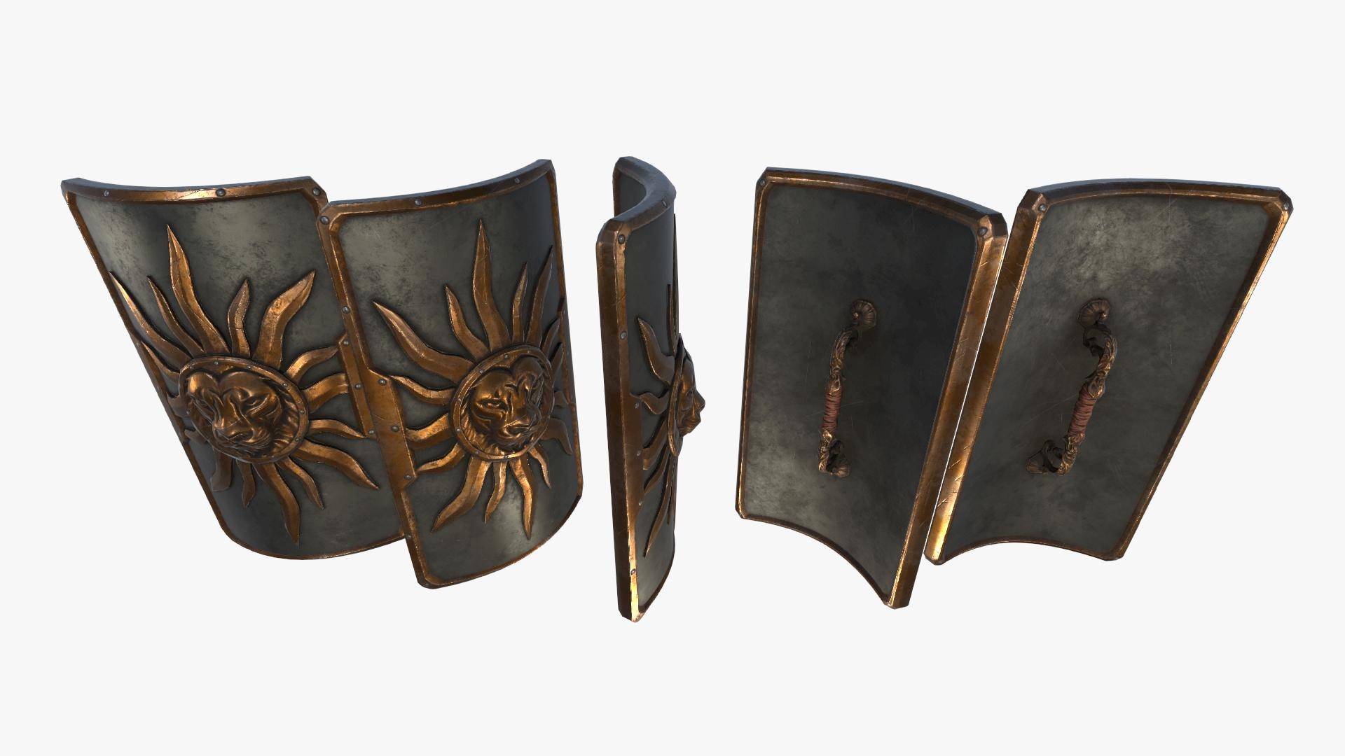 3D Fantasy Shield RPG Tower Targe Scutum Pelta Pavise Parma Roman ...