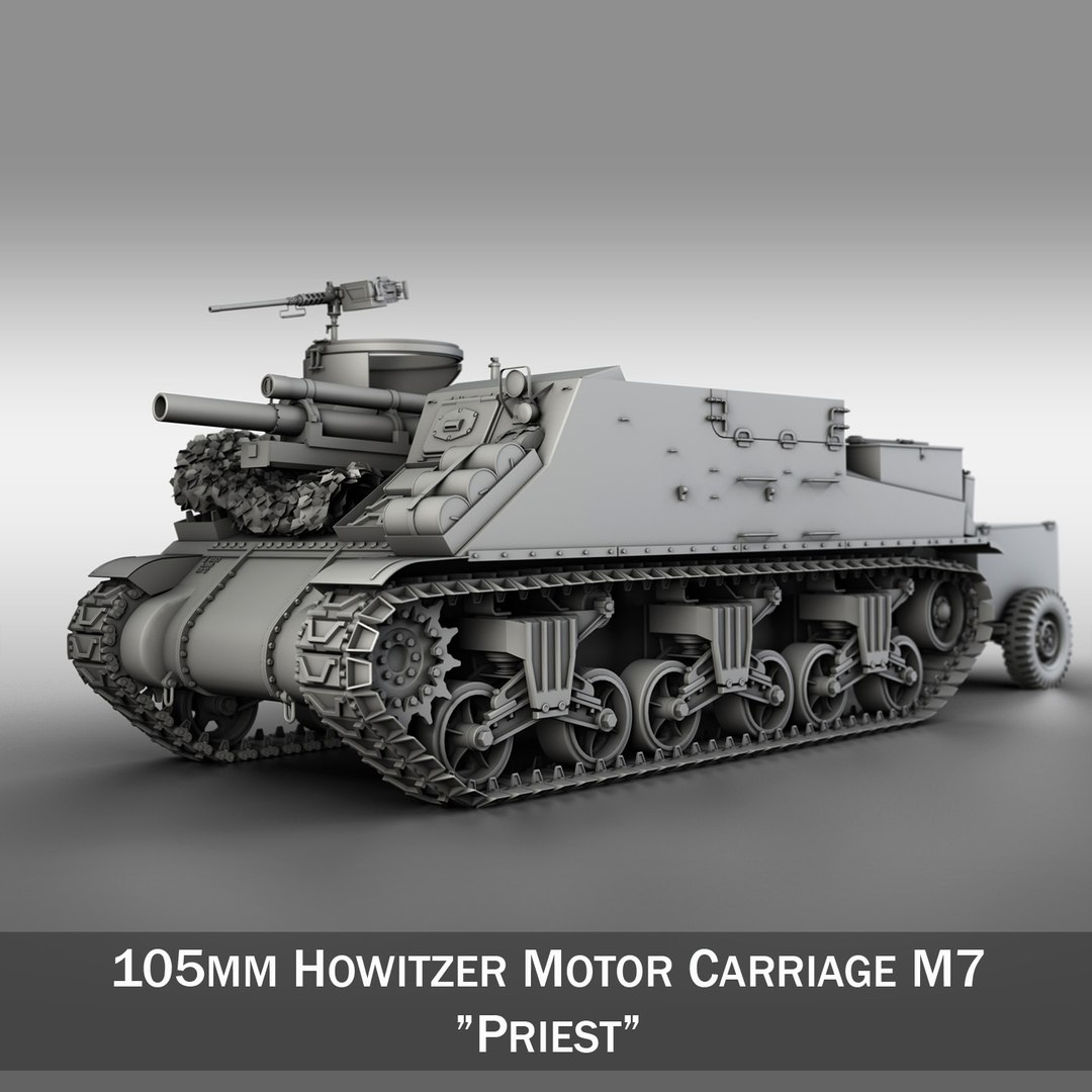M7 Priest - Howitzer 3d 3ds