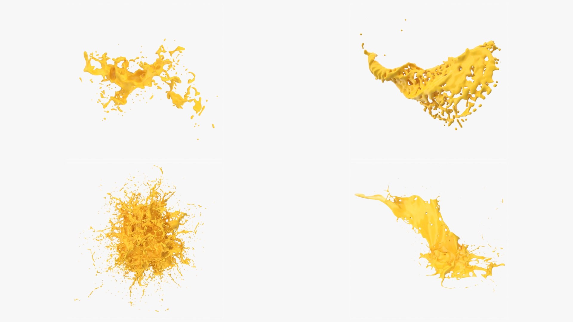 Yellow Splash Bundle 4 3D Model - TurboSquid 1914801