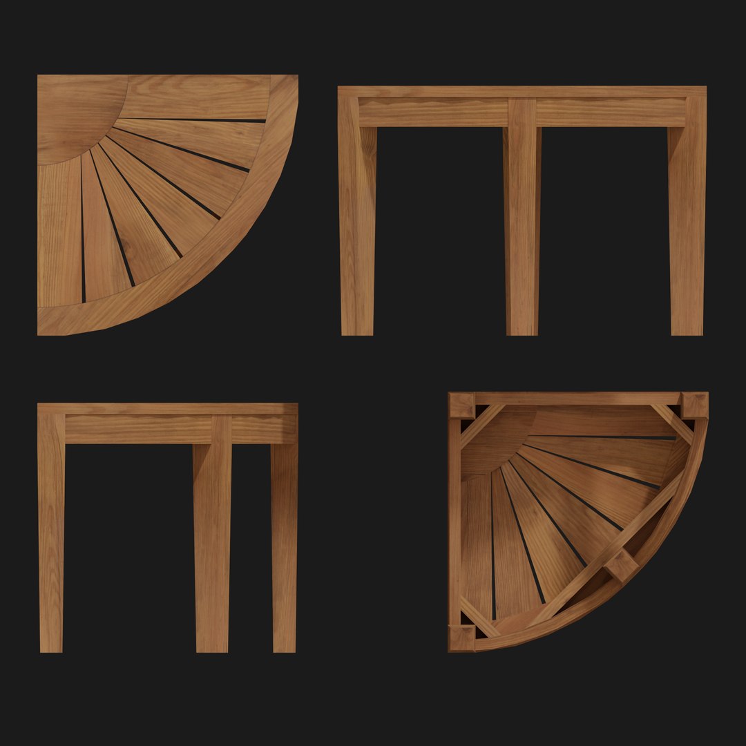 3D Wooden Corner Table - TurboSquid 1442601