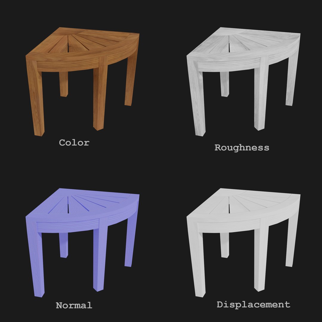 3D Wooden Corner Table - TurboSquid 1442601