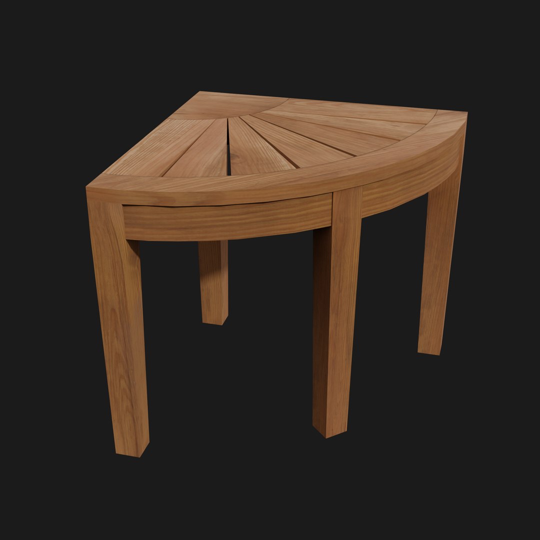 3D Wooden Corner Table - TurboSquid 1442601