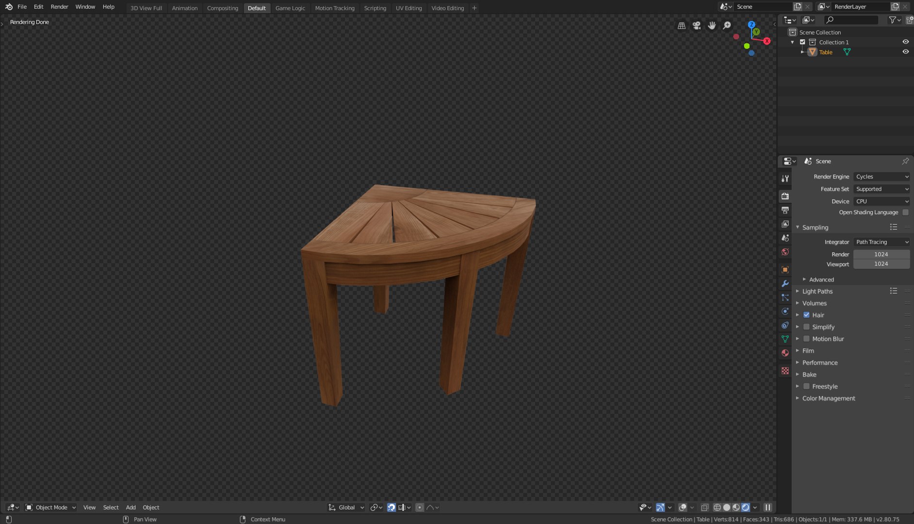 3D Wooden Corner Table - TurboSquid 1442601