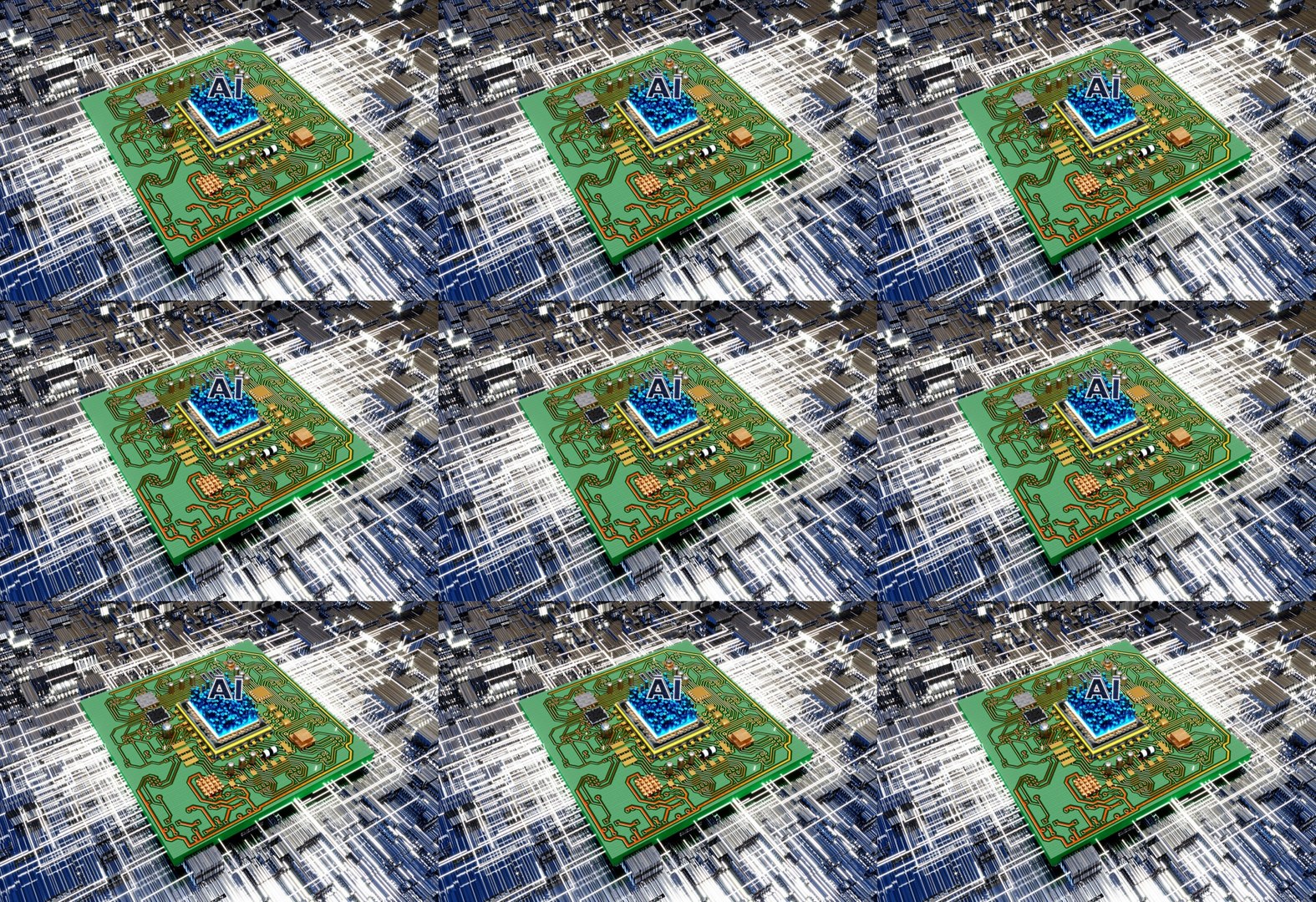 5G Chip CPU Processor Technology Chip Energy Cube Data AI Data Flow ...