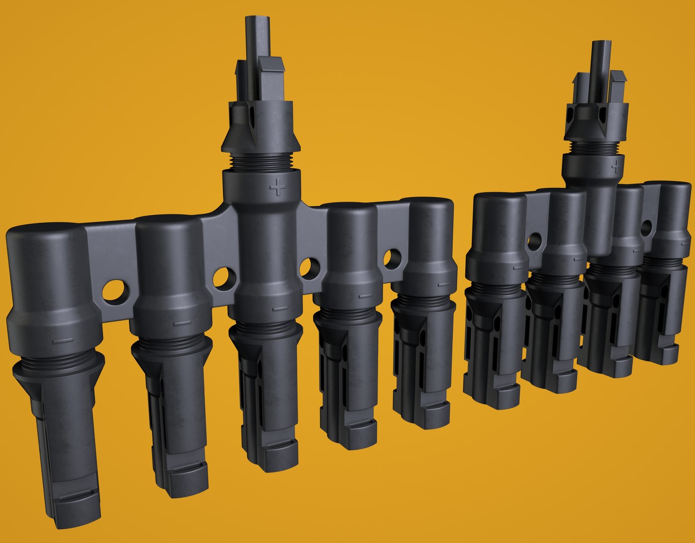 3D Model MC4 T Branch Solar Connector - TurboSquid 2070630