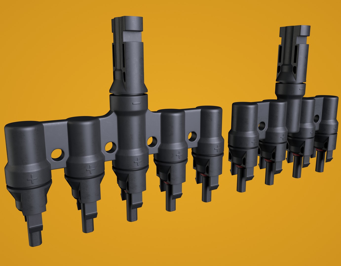 3D Model MC4 T Branch Solar Connector - TurboSquid 2070630