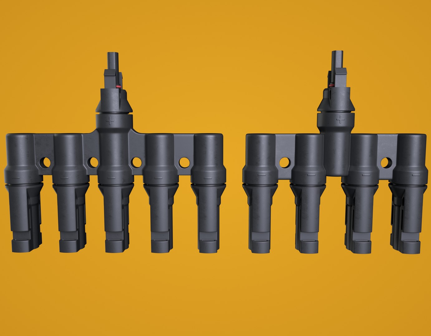 3D Model MC4 T Branch Solar Connector - TurboSquid 2070630