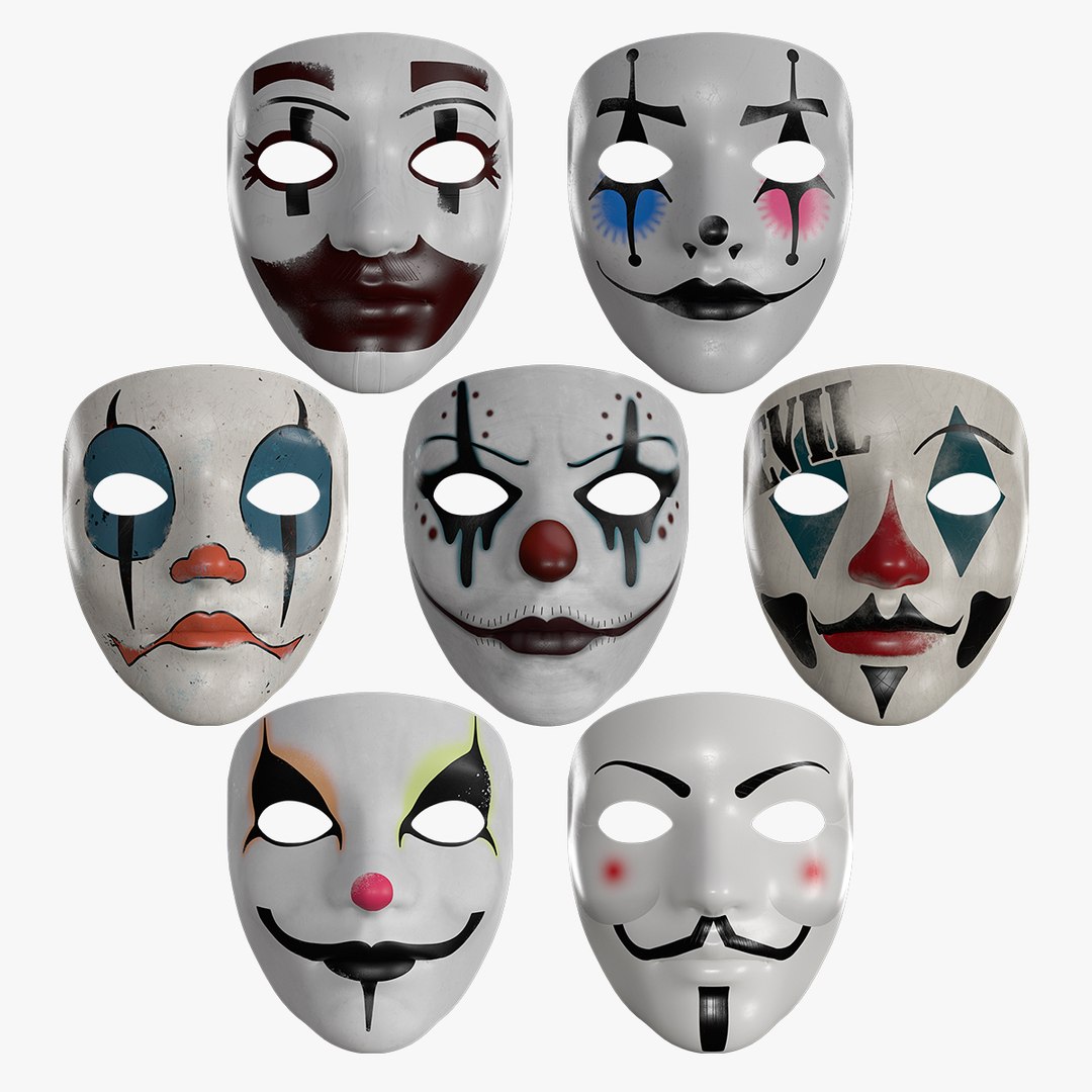 Clown Mask With 7texture 3D Model - TurboSquid 2403122