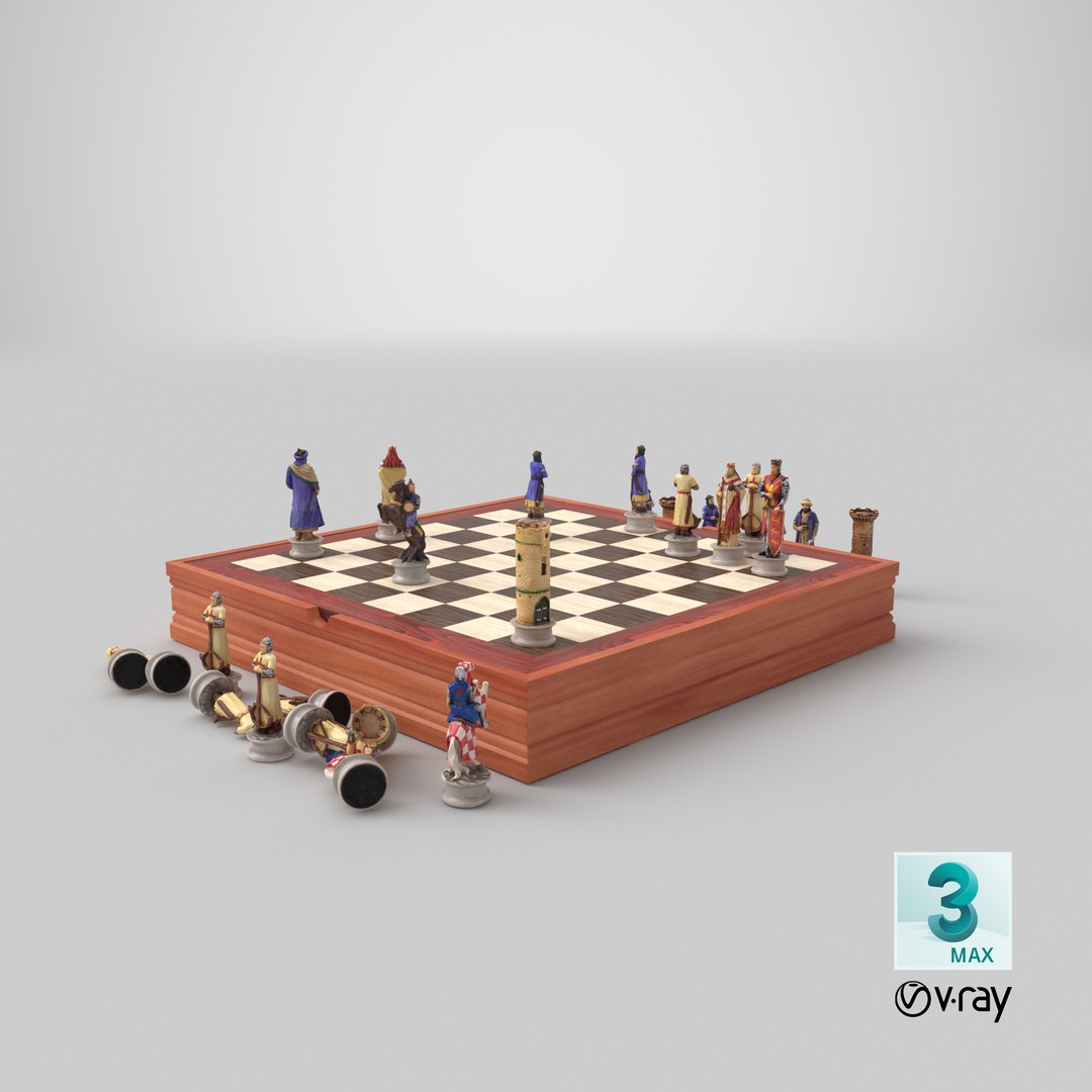 3D Model Chess Board Set 01 - TurboSquid 1569655