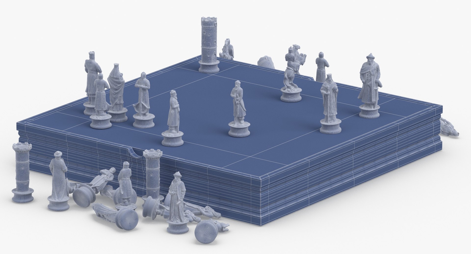 3D model chess board set 01 - TurboSquid 1569655