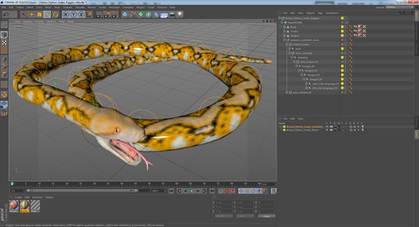 3D yellow python snake rigged model - TurboSquid 1436339