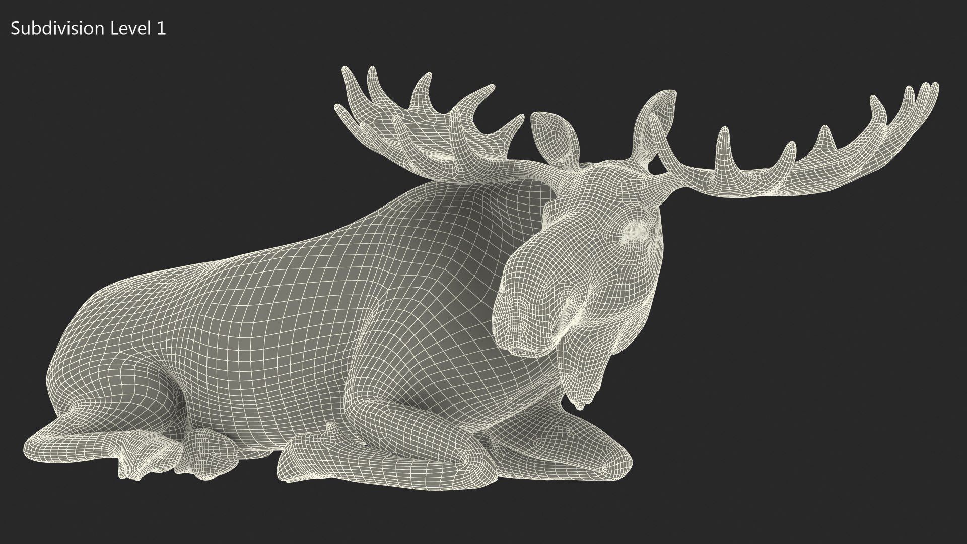 3D Lying Moose No Fur model - TurboSquid 2093200