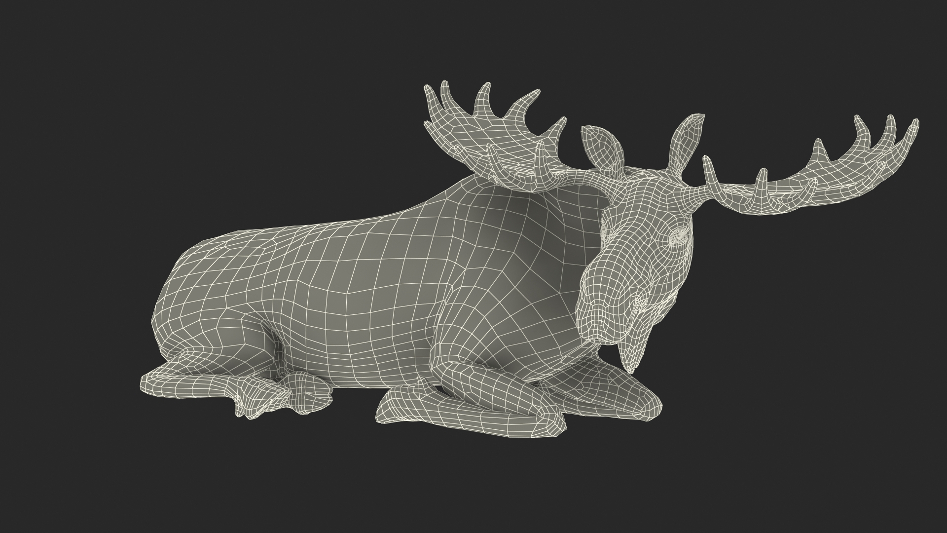 3D Lying Moose No Fur Model - TurboSquid 2093200