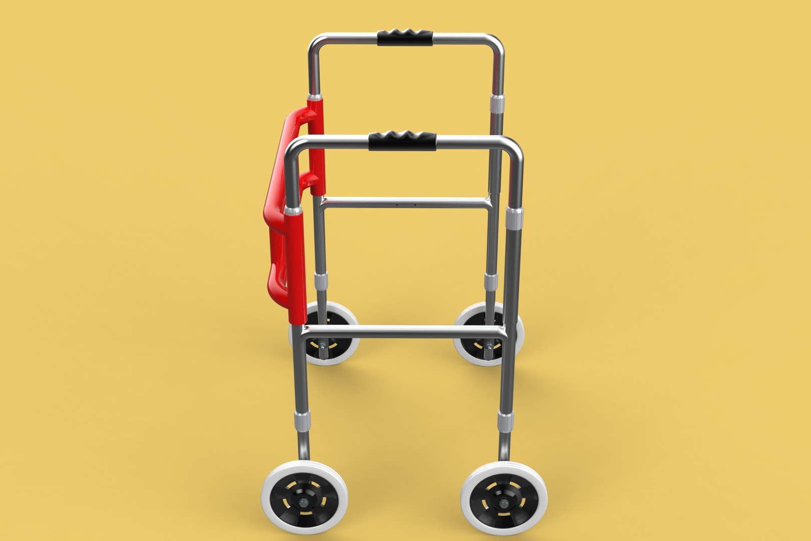 3D ROLLING WHEELED WALKER ZIMMER WALKING FRAME ROLLATOR FOLDABLE Model ...