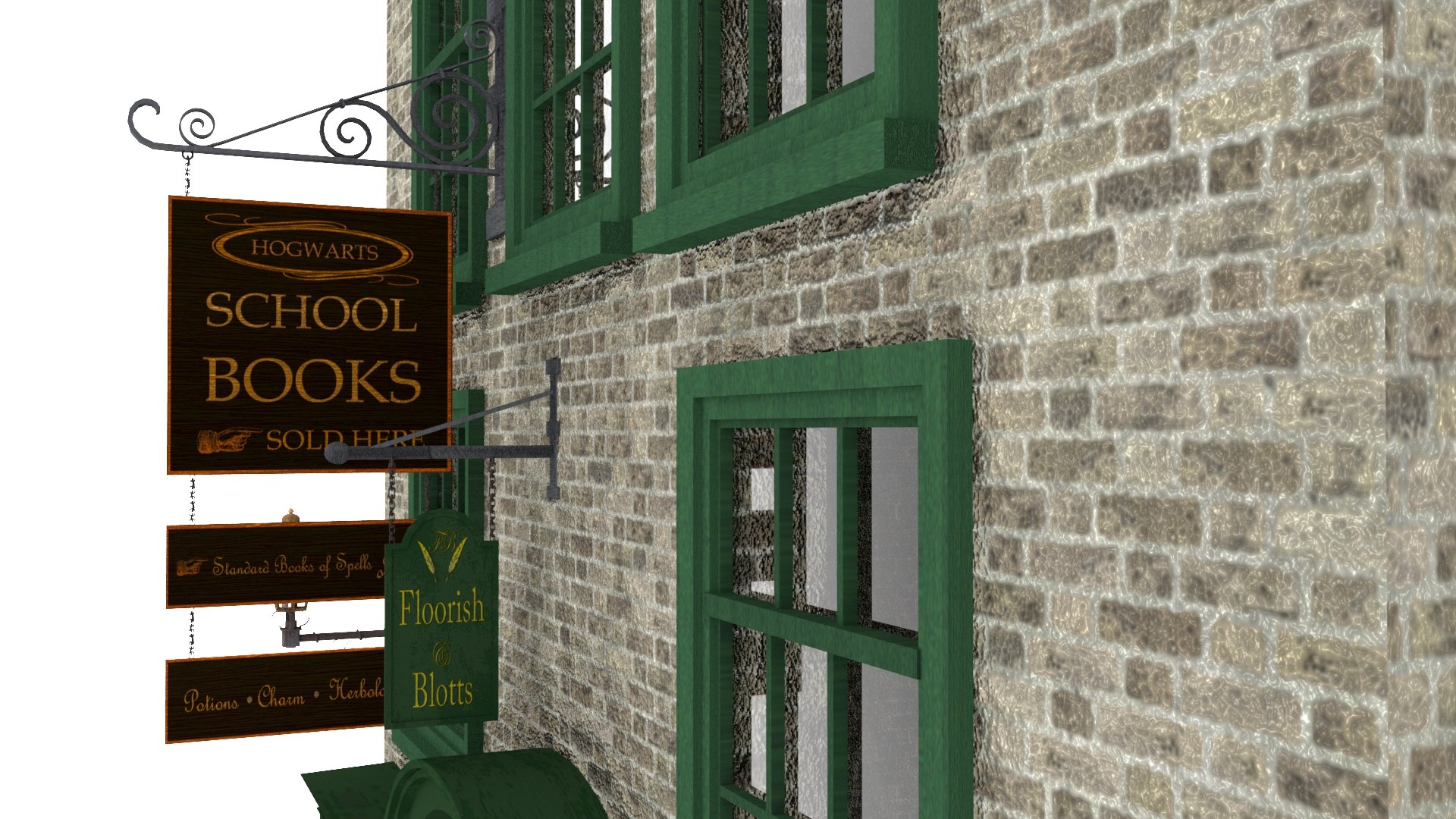 3D Model The Book Store From The Commercial Alley - TurboSquid 1867598