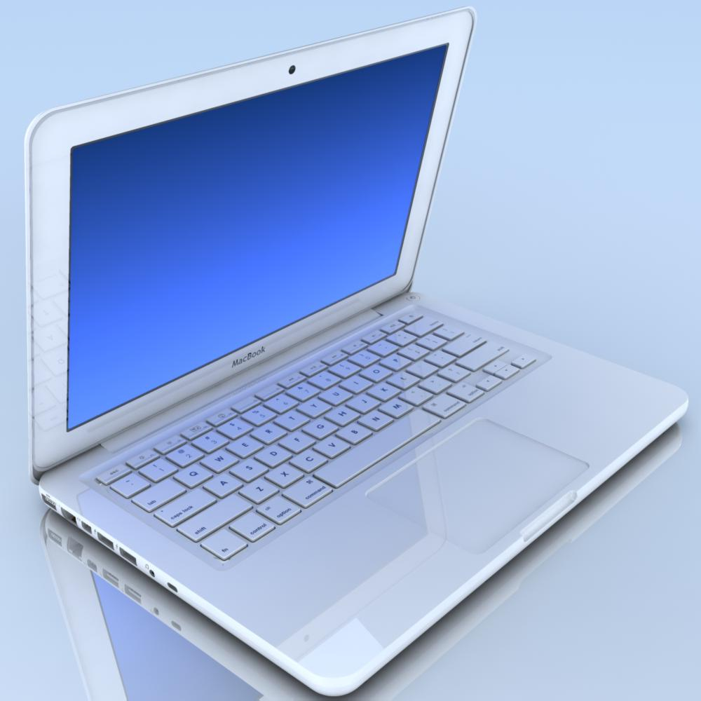 notebook apple macbook 2009 3d model