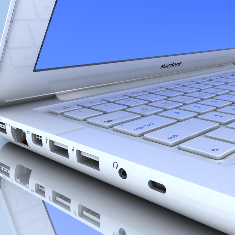notebook apple macbook 2009 3d model