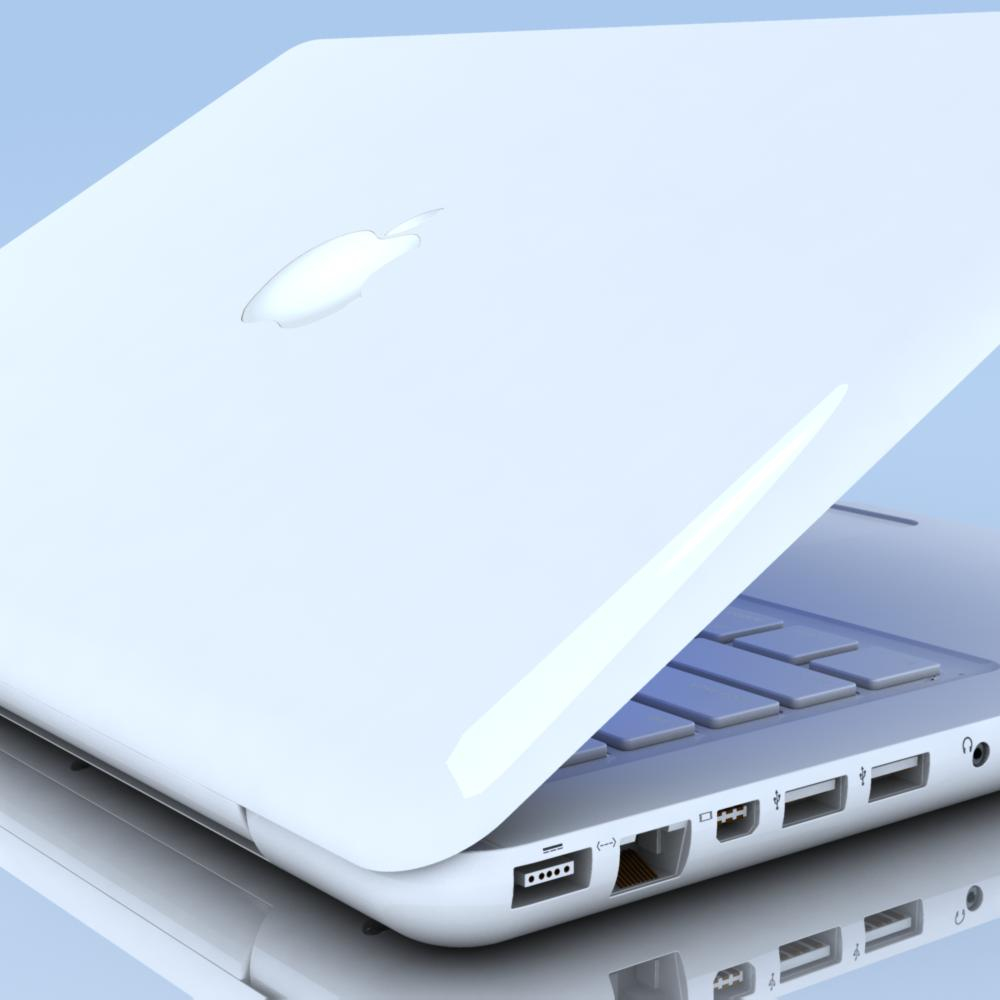 notebook apple macbook 2009 3d model