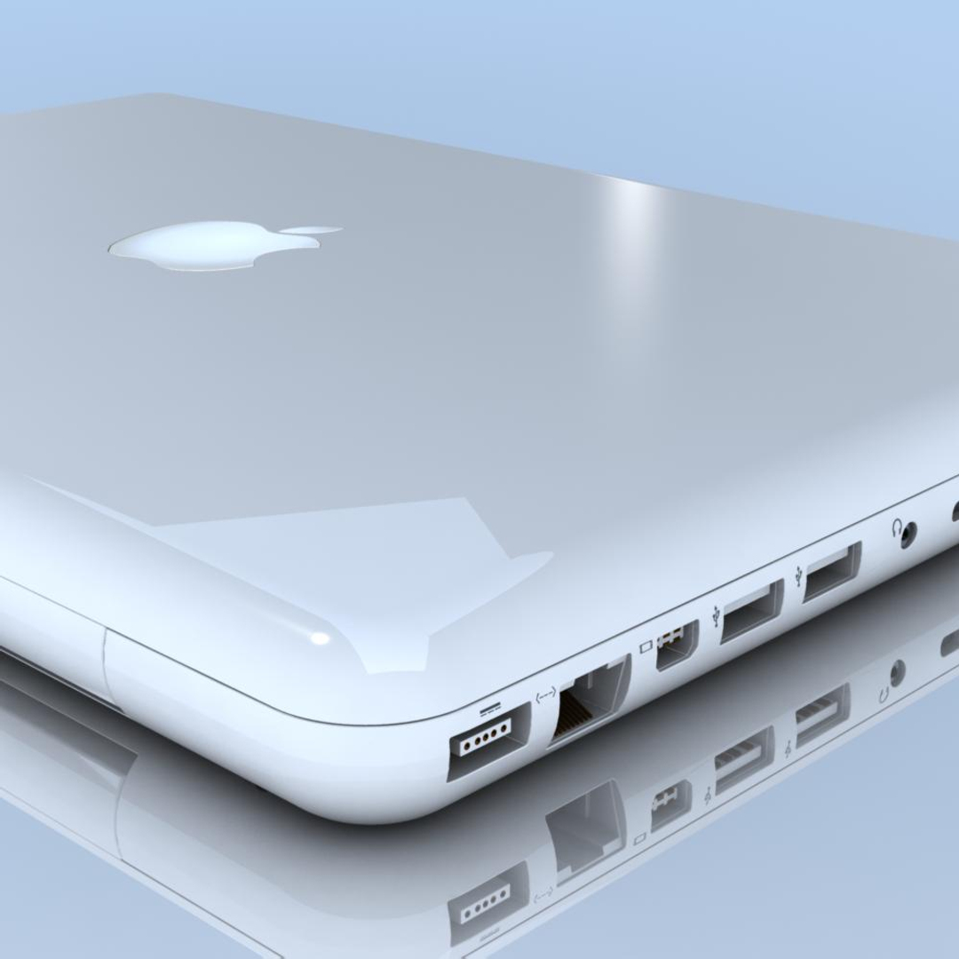 notebook apple macbook 2009 3d model